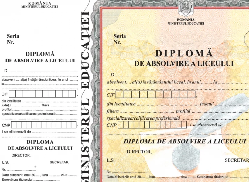 Diploma de absolvire a liceului și diploma de Definitivat pentru ...